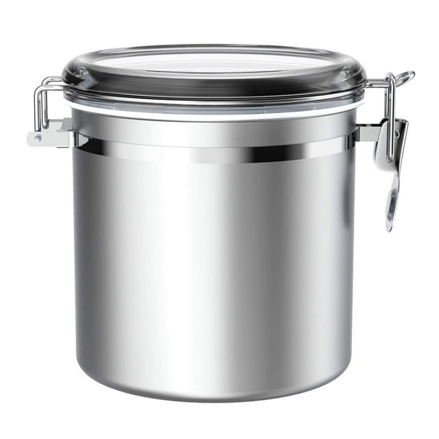 ENLOY 165oz Steel Airtight Canister, Large Kitchen Storage with Clear ...
