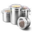 Cooks Standard 4-Piece Stainless Steel Airtight Canister Set with Seal ...