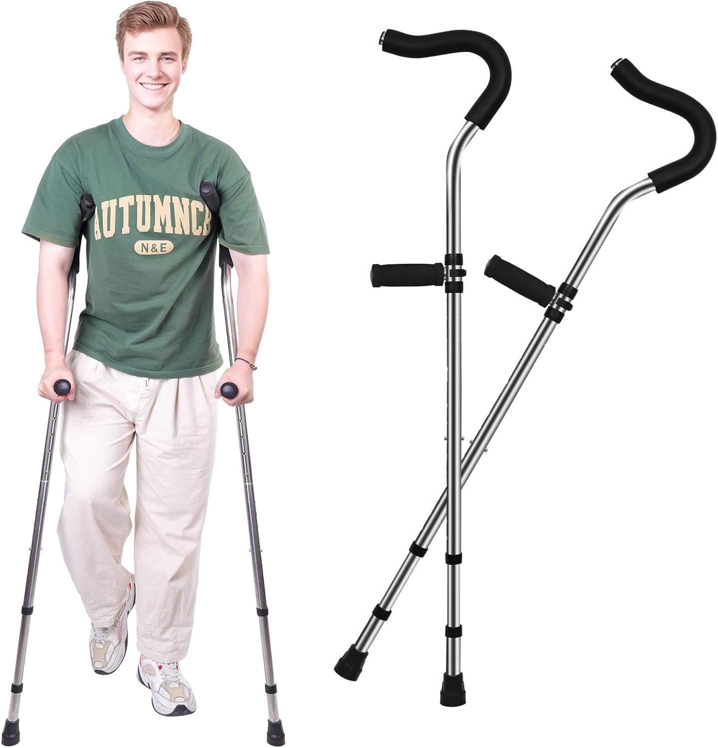 ENLUNTRA Life Crutch,Ergonomic Underarm Crutches (Sold as a Pair ...
