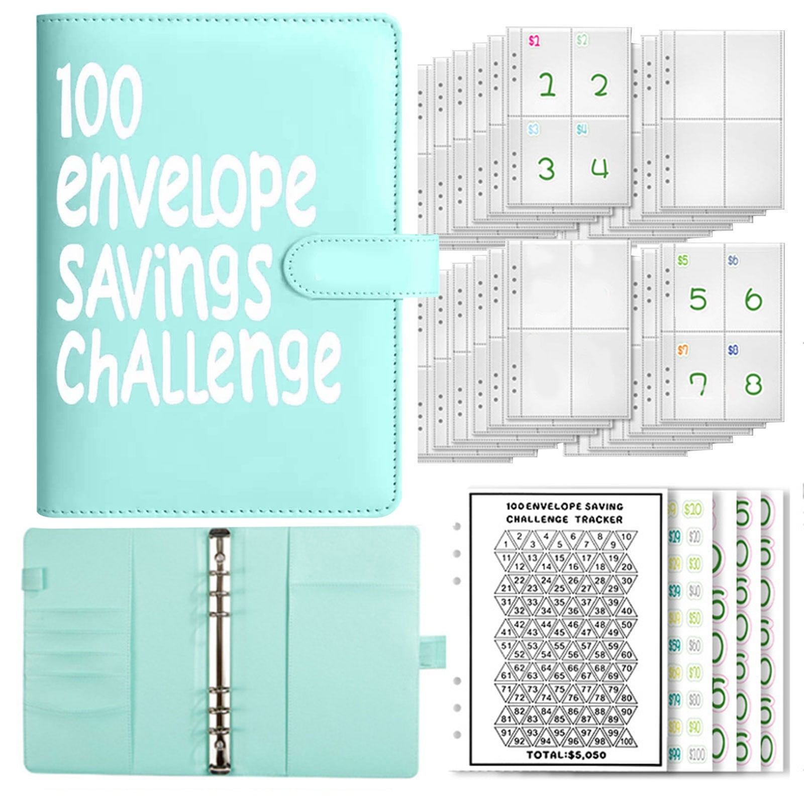 ENMJIAW 100-Day Accounting Notebook 100 Envelope Challenge Saving ...