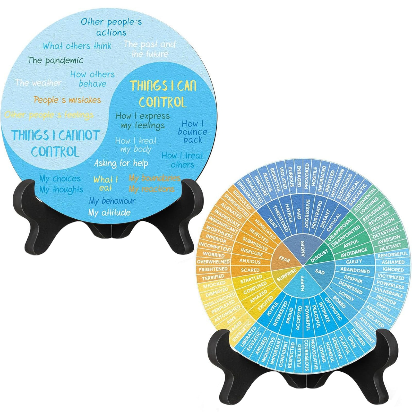 ENMJIAW 2 wheel diagram 2 Pcs Things I Can Desk Decor Feelings Wheel ...