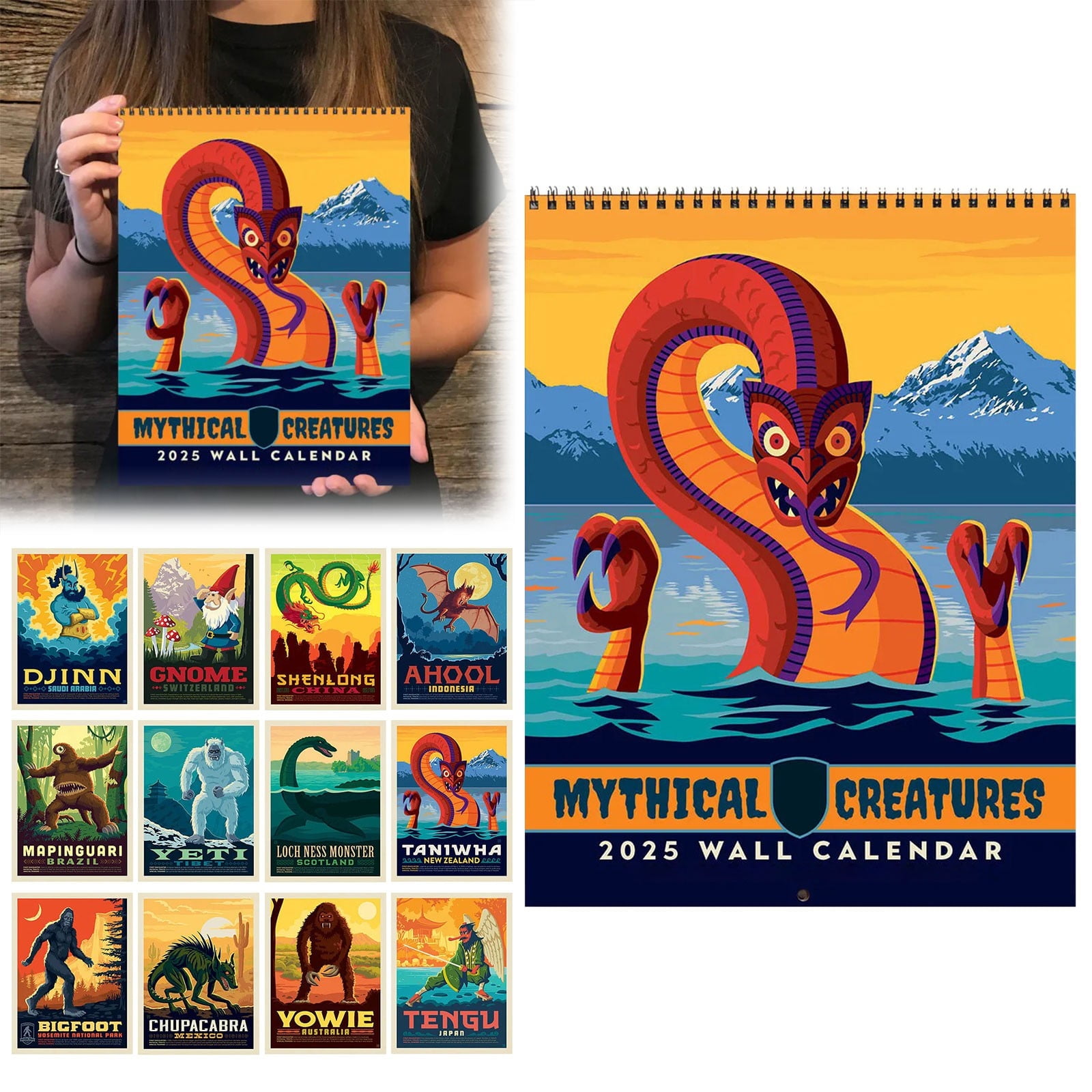 ENMJIAW 2025 Wall Calendar: Mythical Creatures from Around the World ...