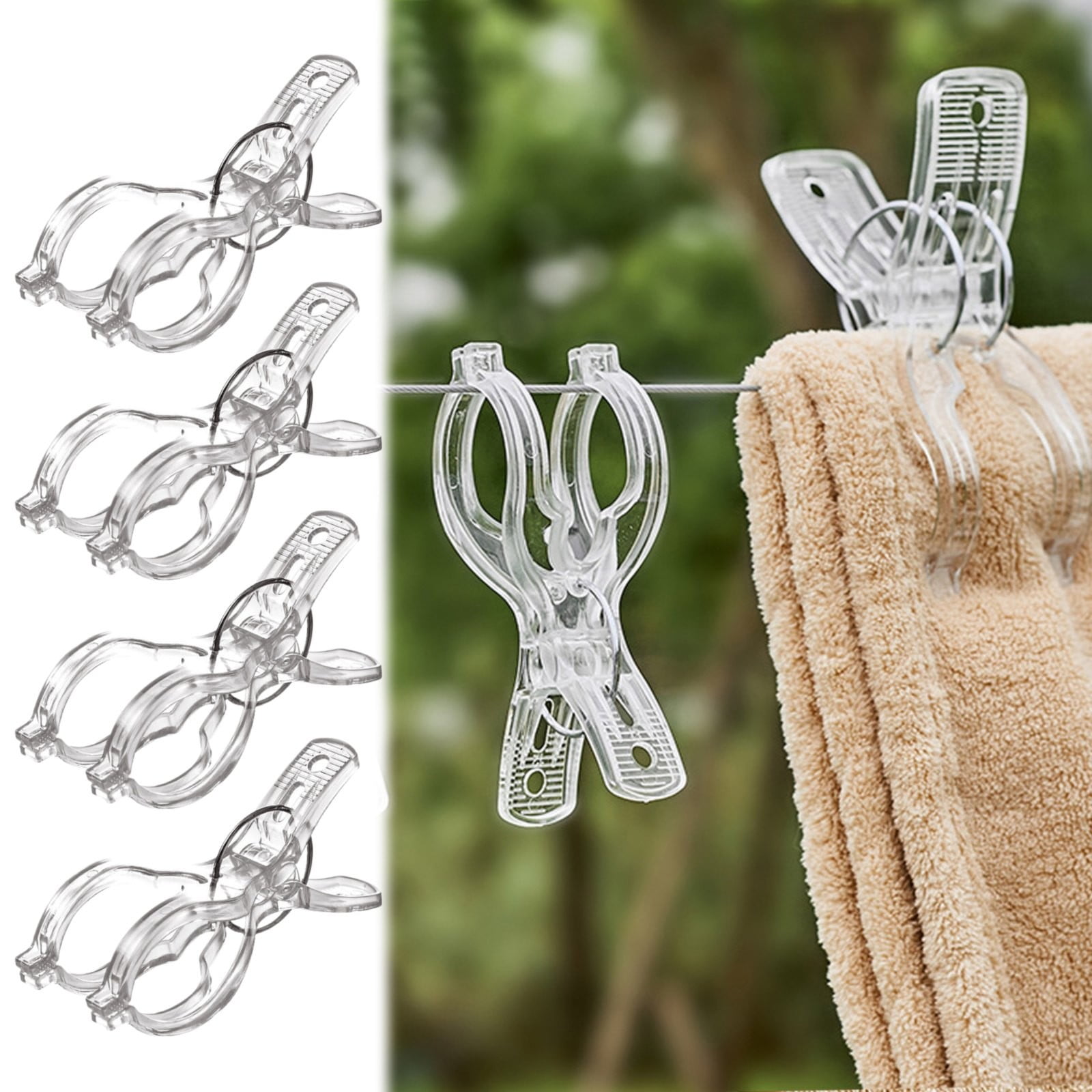 ENMJIAW 4 Pcs Beach Towel Clips,Plastic Clipsr,Towel Clips For Chairs ...