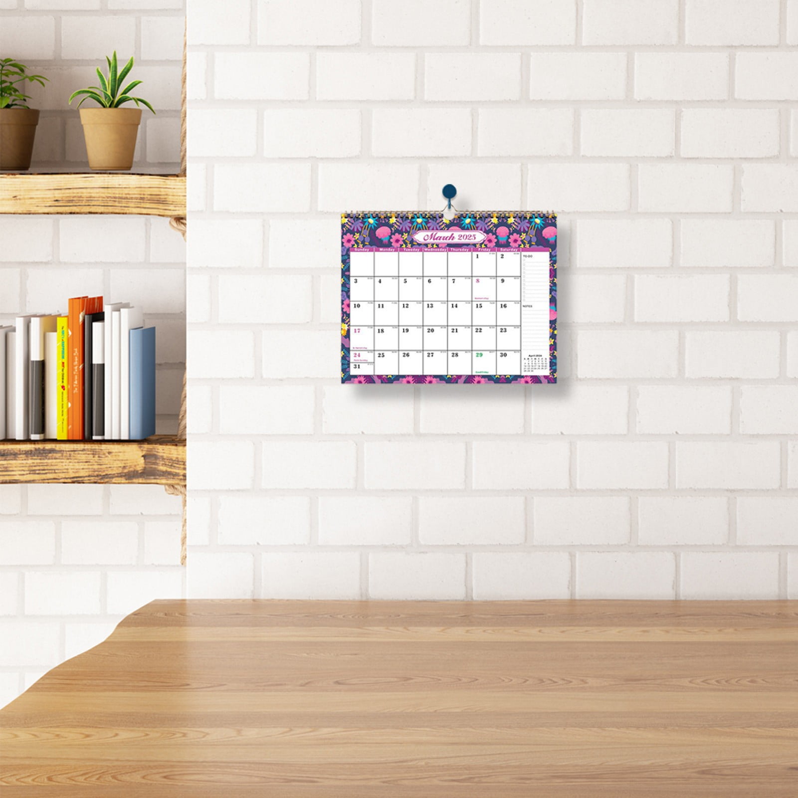 Wall Calendar July 2025-2026 , Monthly Calendar For Wall | Flowers ...