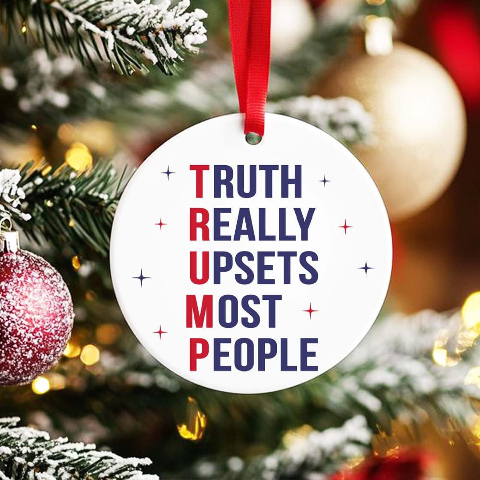 ENMJIAW Christmas Trump Ornaments 2024,Xmas Hanging Tree Decorations ...