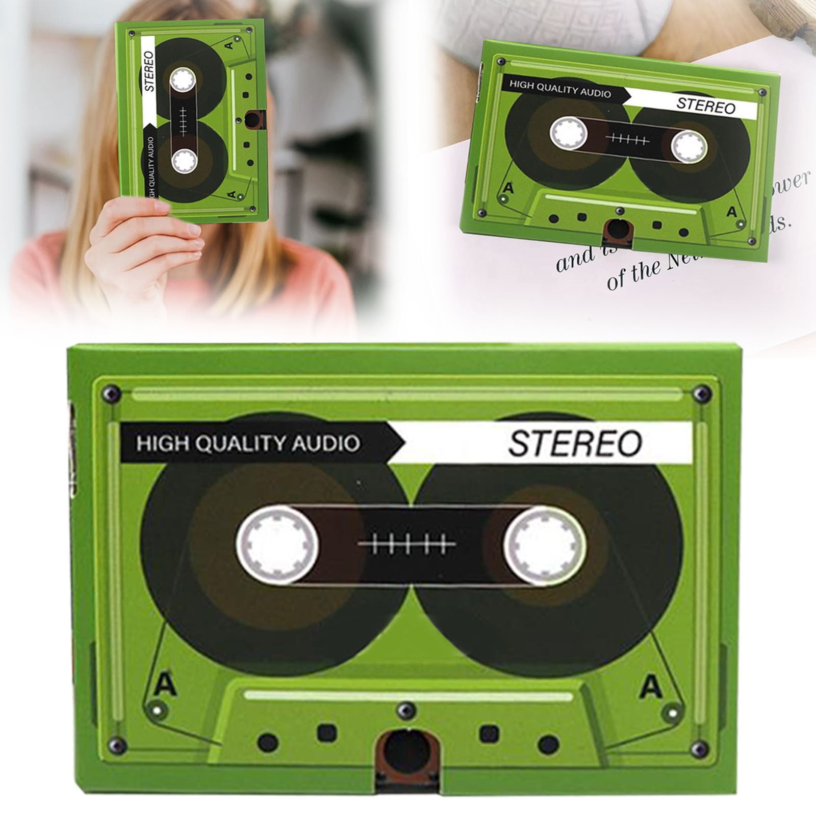 ENMJIAW Commemorative greeting card tape green Message Recorder ...
