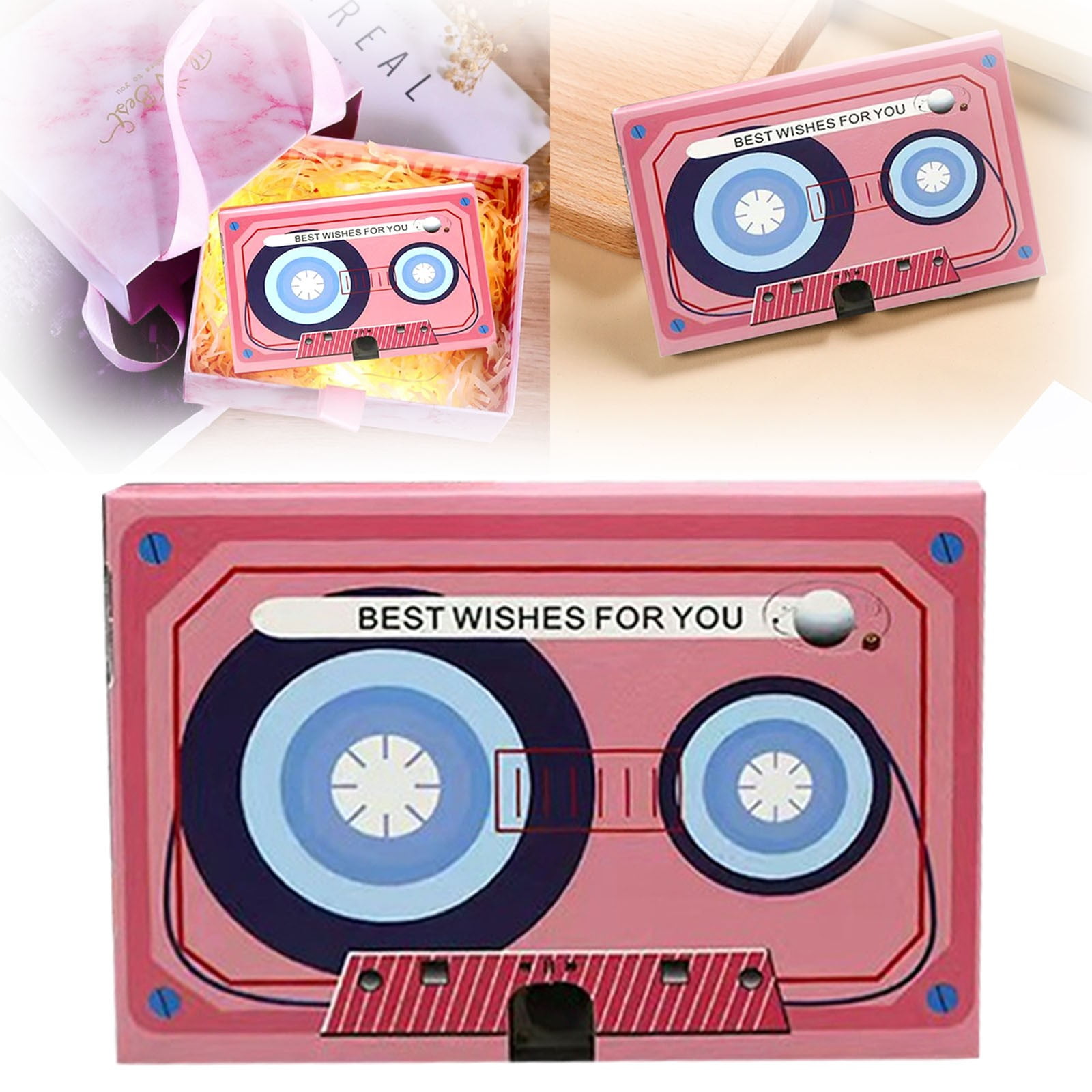ENMJIAW Commemorative greeting card tape powder Message Recorder ...