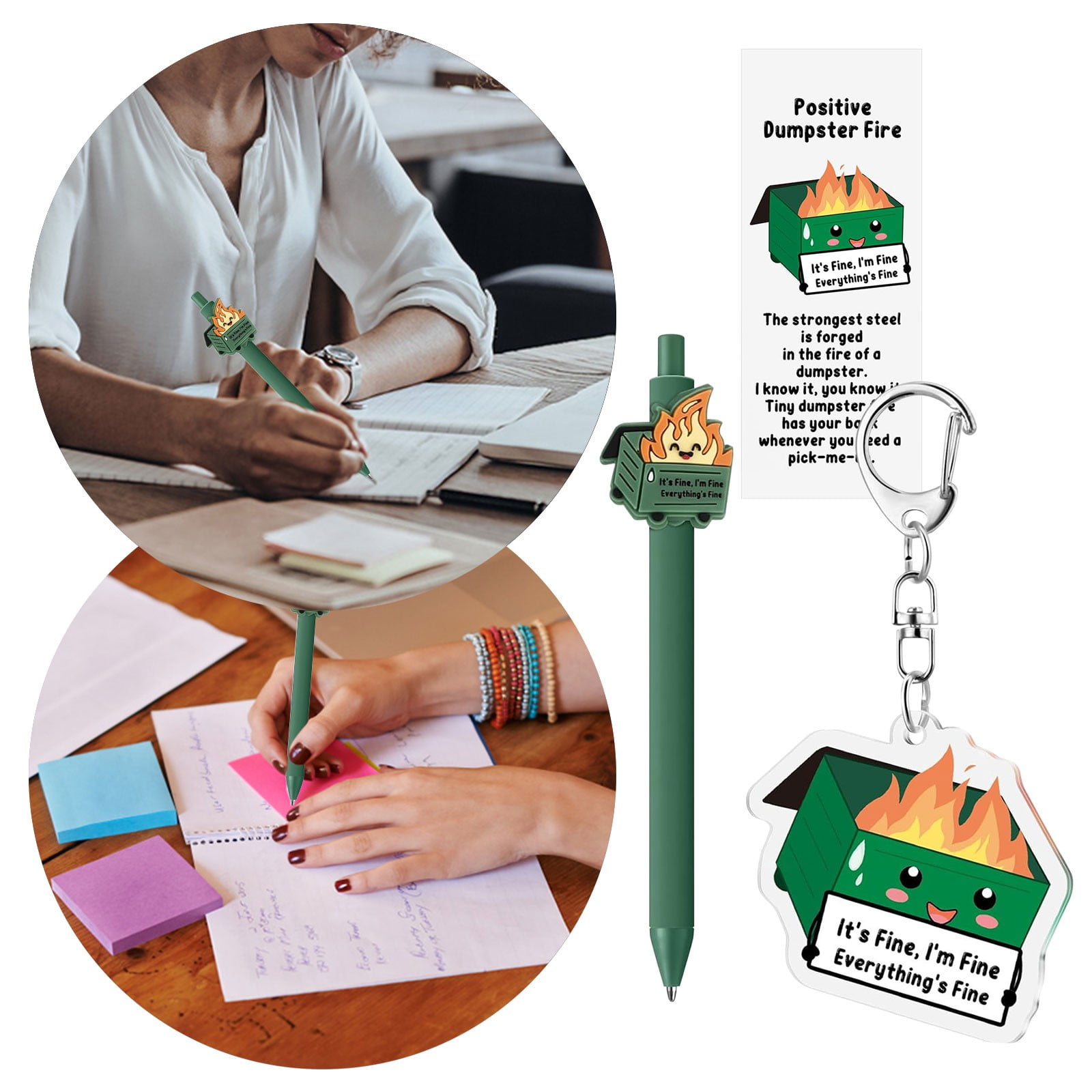 ENMJIAW Garbage Fire Box Bookmark Pen Emotional Support Trash Pen ...