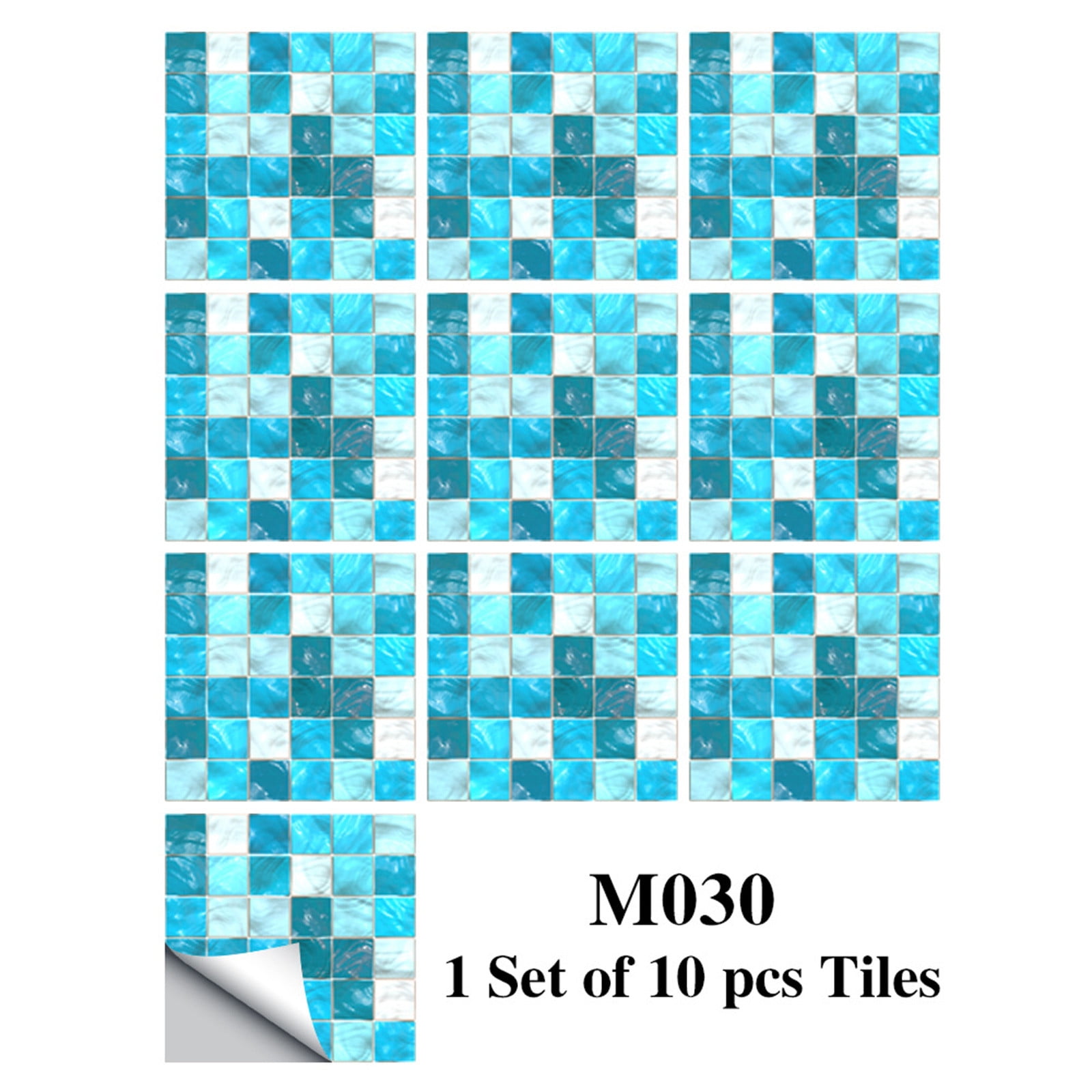 ENMJIAW Square Peel and Stick Backsplash for Kitchen 10pcs Mosaic ...