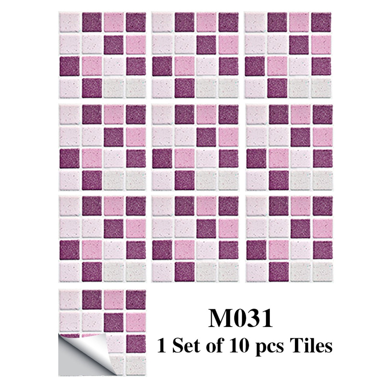ENMJIAW Square Peel and Stick Backsplash for Kitchen 10pcs Mosaic ...