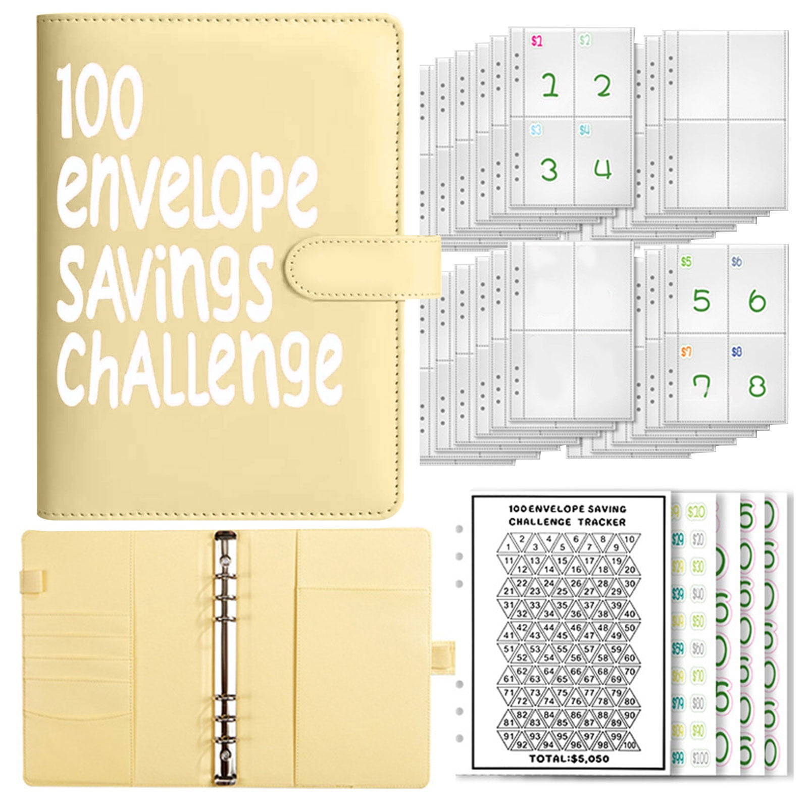 ENMJIAW (Yellow) 100-Day Accounting Notebook 100 Envelope Challenge ...