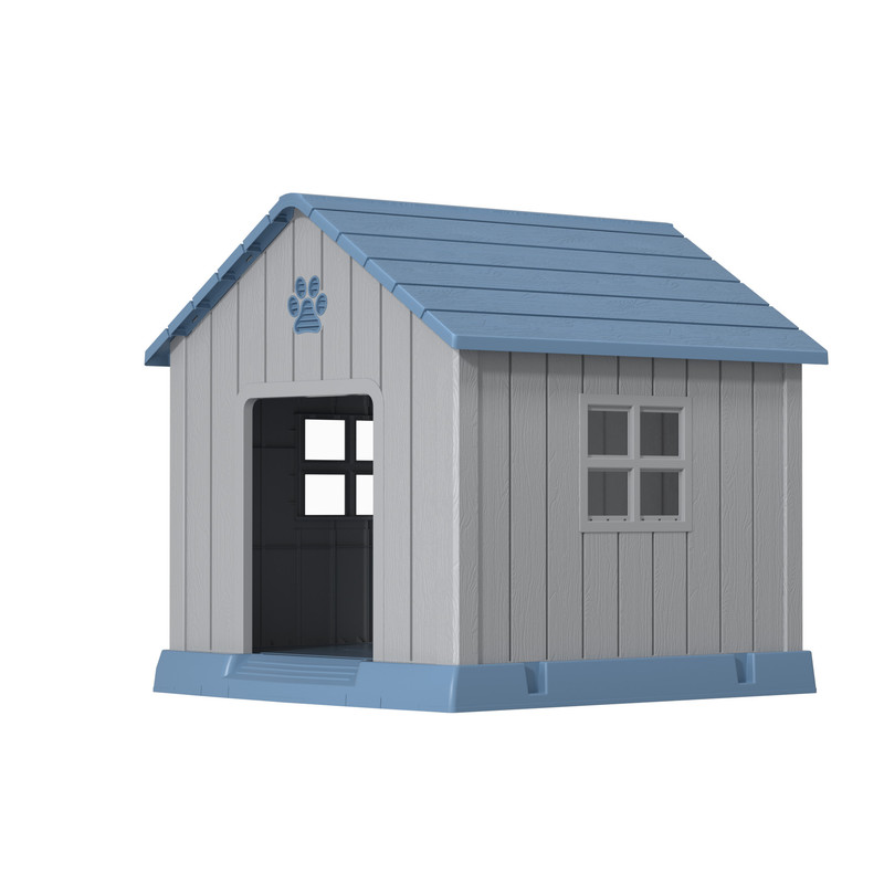 ENNSOO 31in Plastic Dog House Outdoor Indoor for Small Medium Large ...