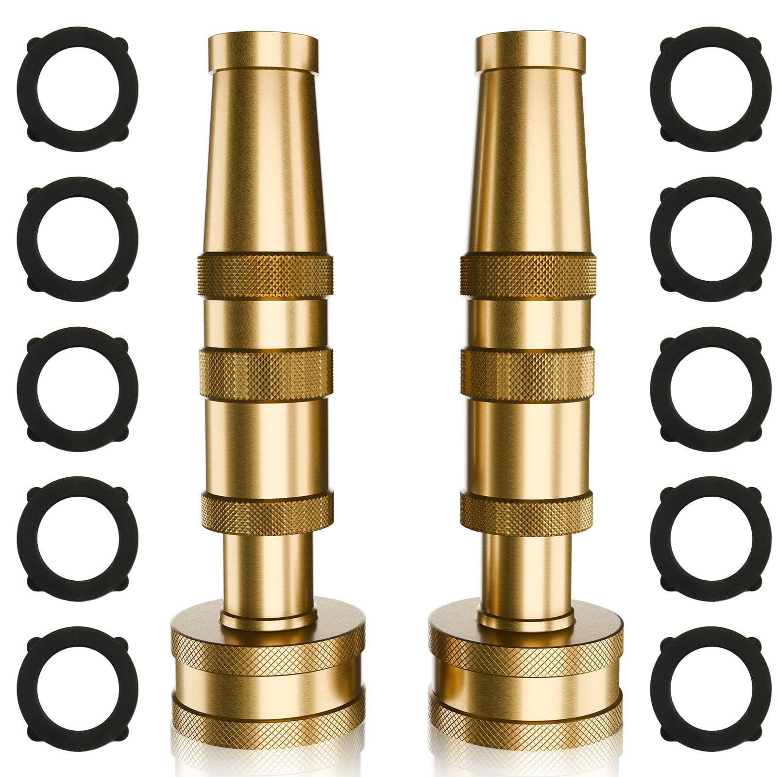 ENNSOO Garden Hose Nozzle HMF23 Brass Water Nozzle, Brass Hose Nozzle ...