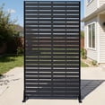 ENNSOO Outdoor Privacy Screens Freestanding 5 Panel HDPE Decorative ...