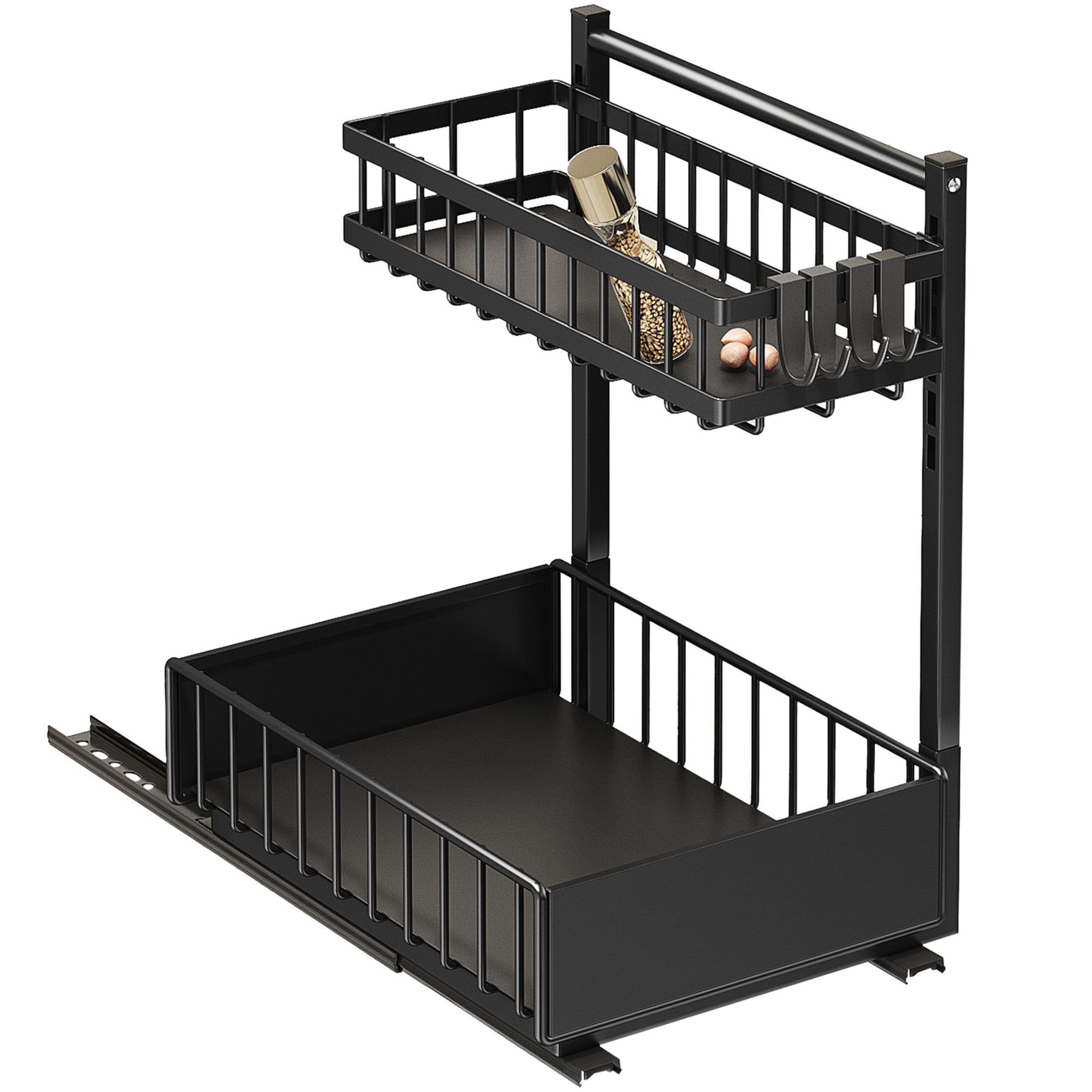 ENOKING Under Sink Organizers - 2-Shelf Pull-Out Organizer for Bathroom ...