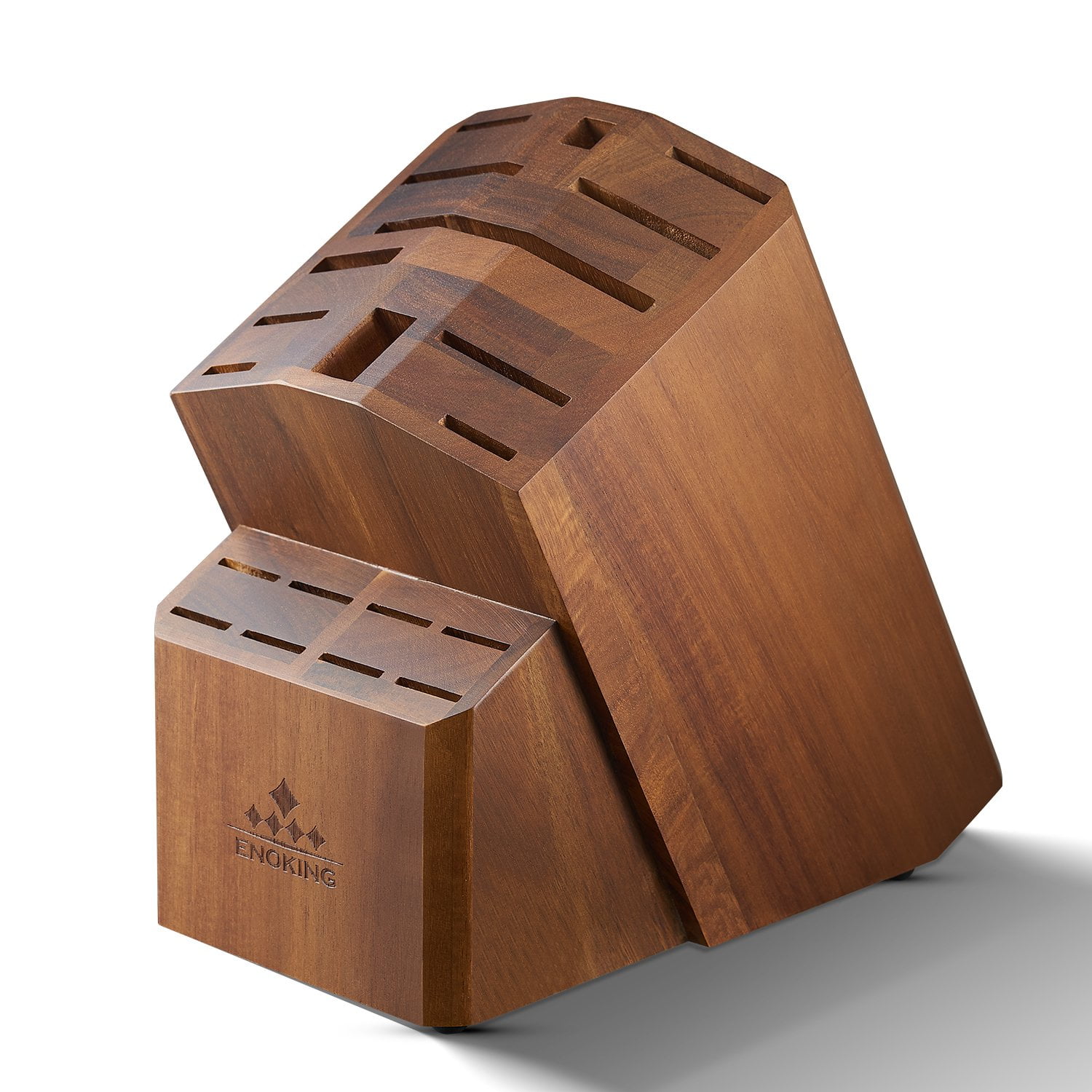 ENOKING 20 Slots Universal Knife Block Without Knives, Acacia Wood ...