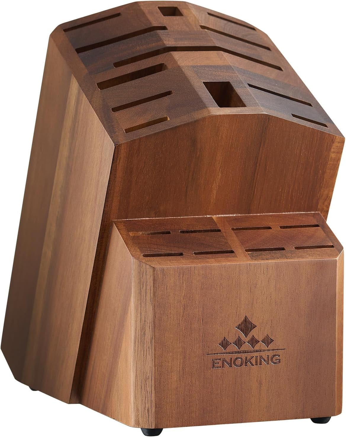 ENOKING 20 Slots Knife Storage Holder, 9.8" Acacia Wood Knife Block ...