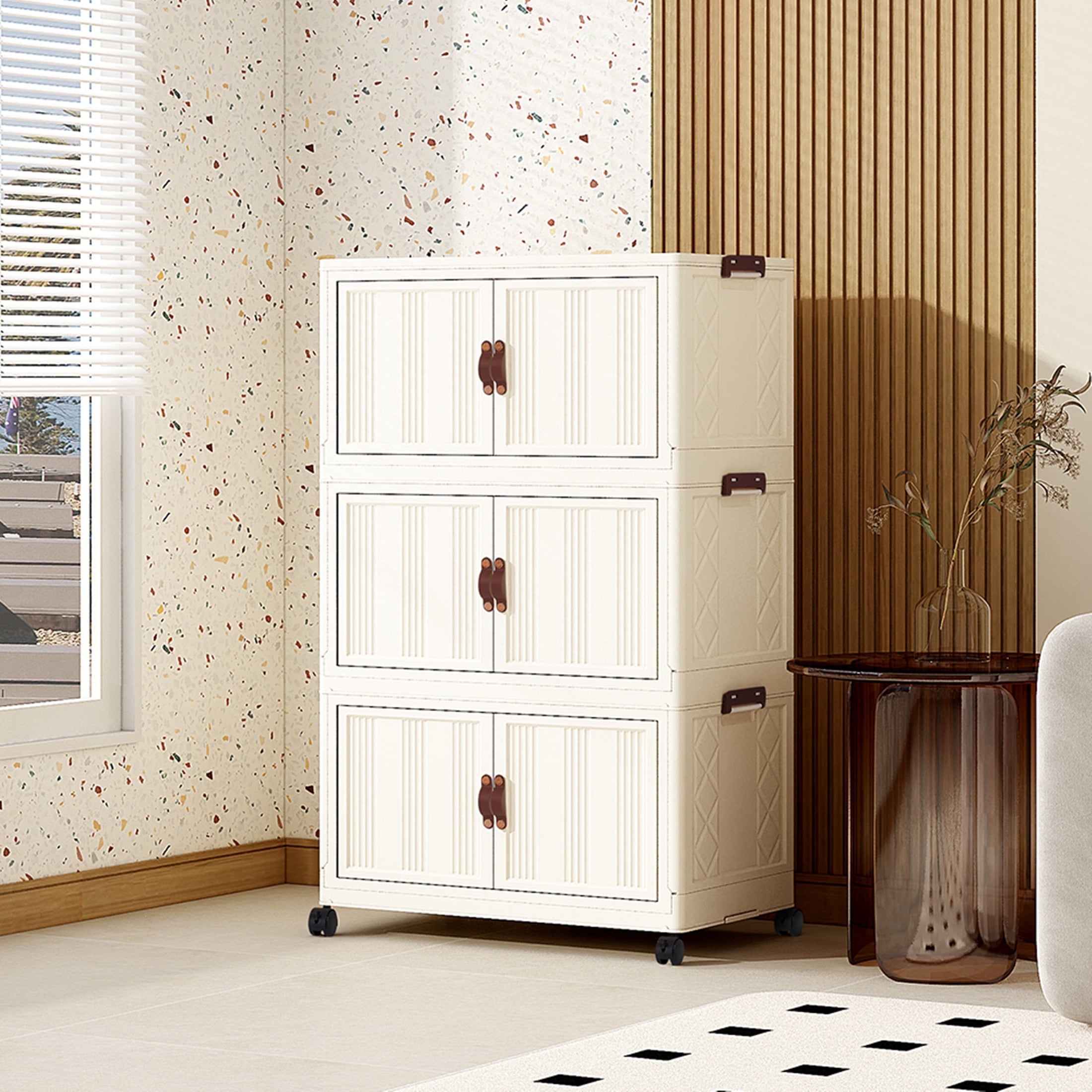 ENOKING 3 Tier Closet Organizers and Storage, Plastic Collapsible ...