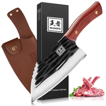 Farberware 7-inch Butcher Knife with Self-Sharpening Blade Cover, Sharp ...