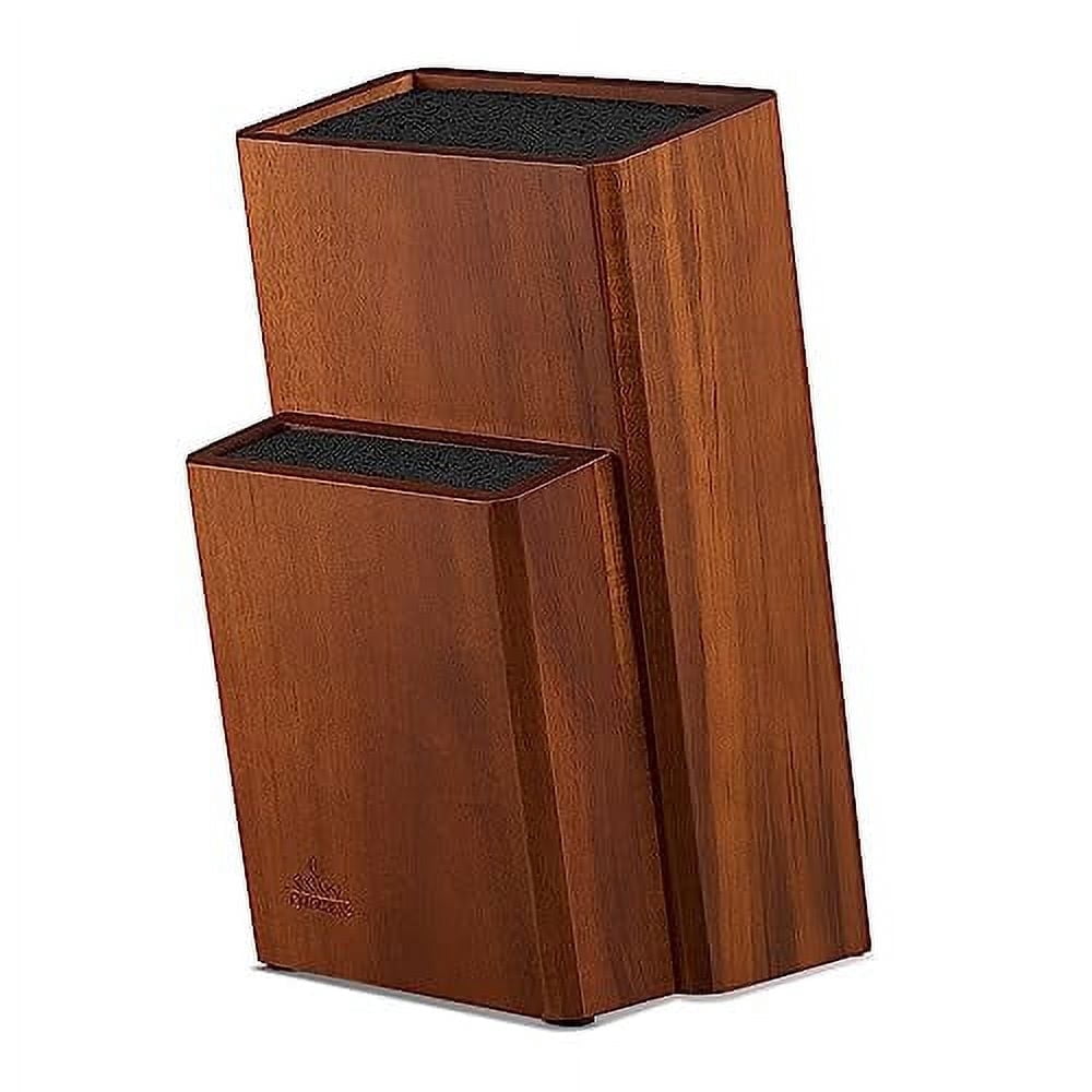 ENOKING Acacia Wood Universal Large Knife Block Without Knives with Non ...