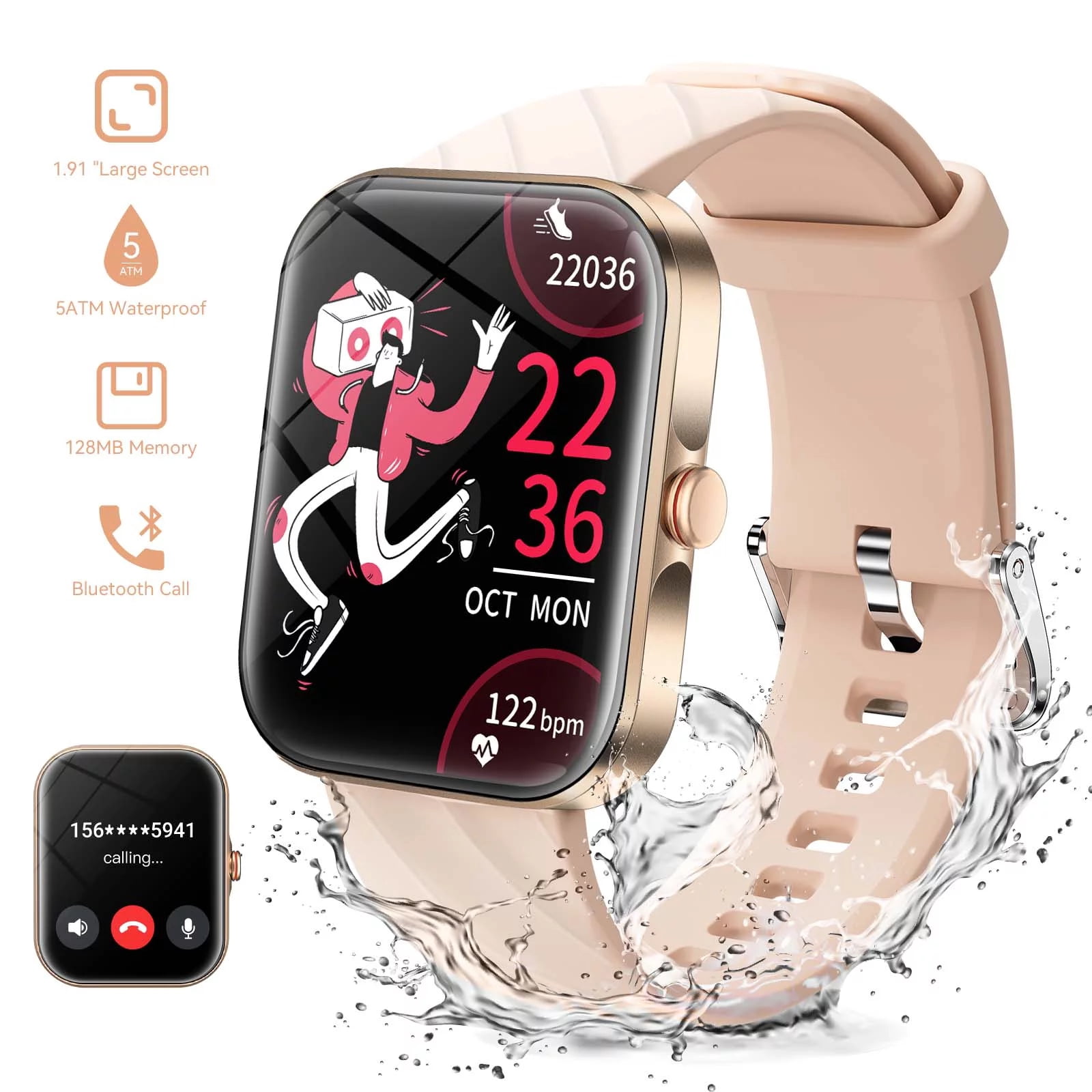 ENOMIR 1.91" Smartwatch Fitness Tracker with Sleep Monitor, Pedometer ...