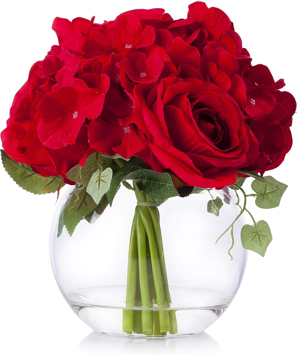 ENOVA HOME Mixed Artificial Blooming Hydrangea and Rose Flower ...