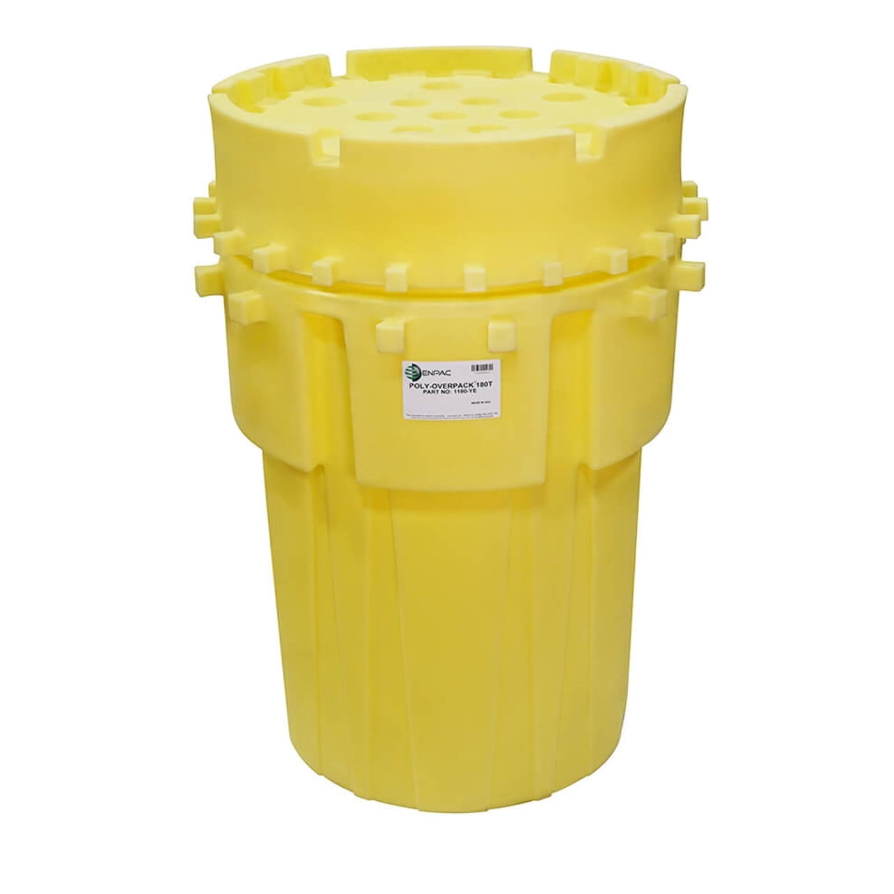 ENPAC 180-Gallon Poly-Overpack Drum, Yellow, for Transporting Small ...