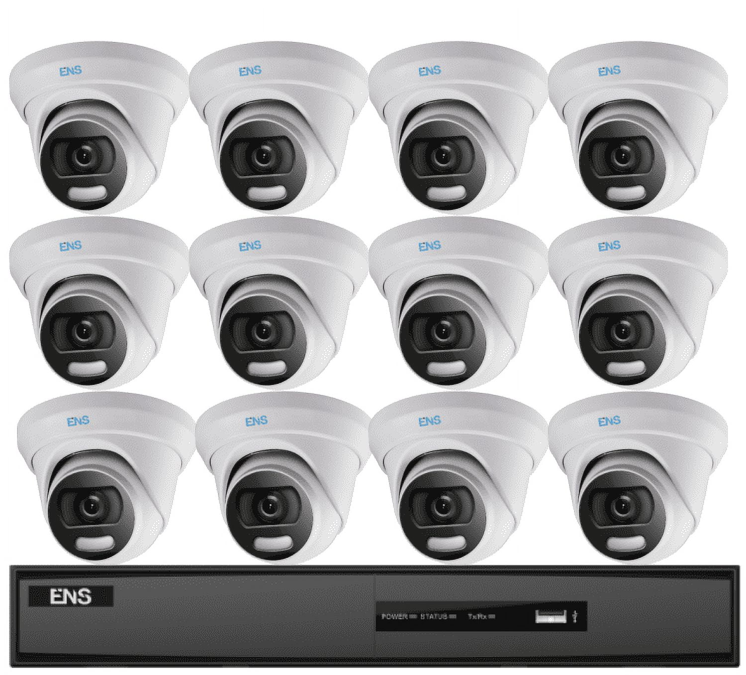 ENS COLORKIT16CH12-4T| 16CH 8MP Full Color DVR System / 12 x 5MP Night ...