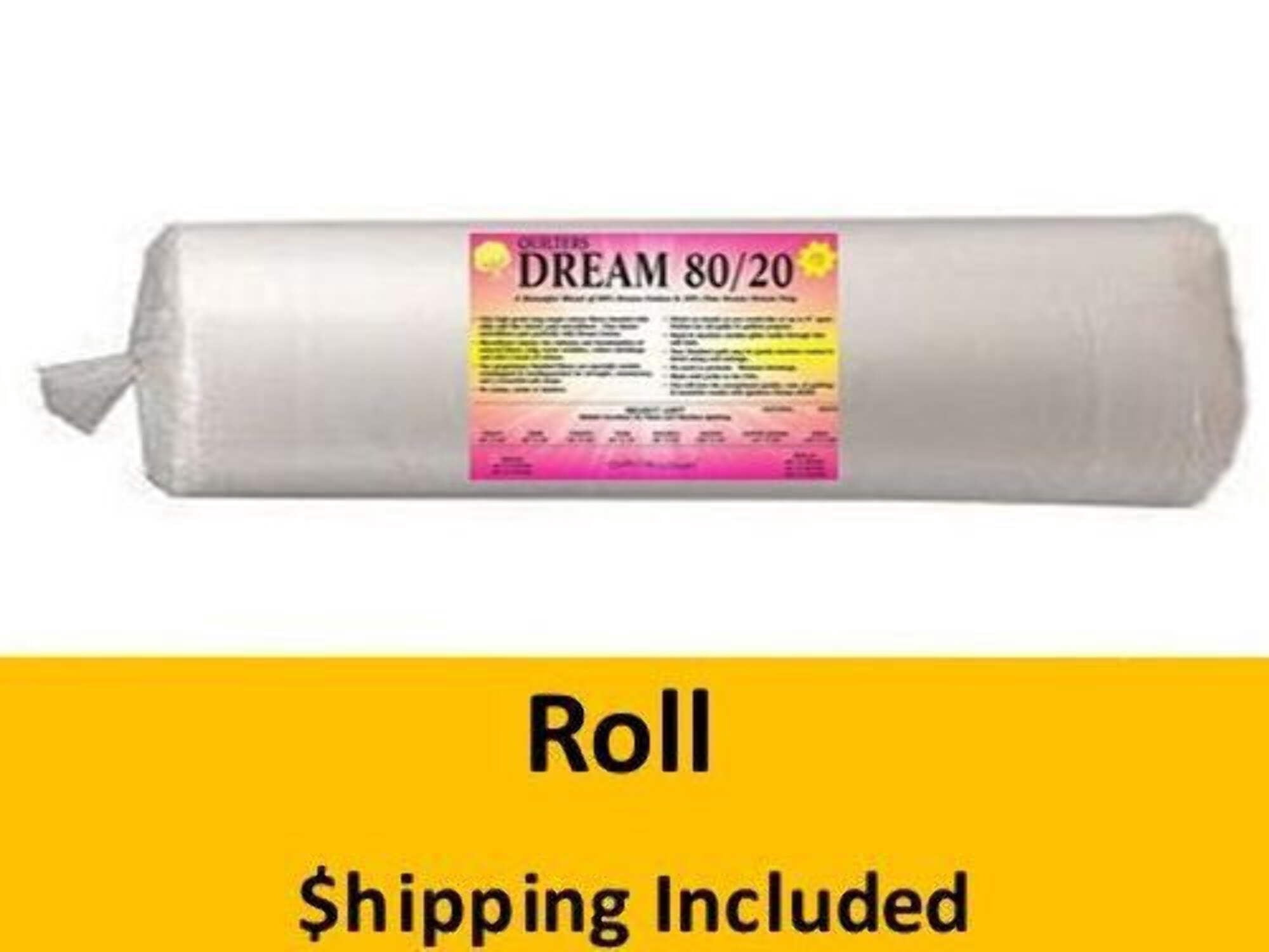 ENSR Dream Natural 80 / 20 Select Batting (Roll, Throw 60 in x 30 yds ...