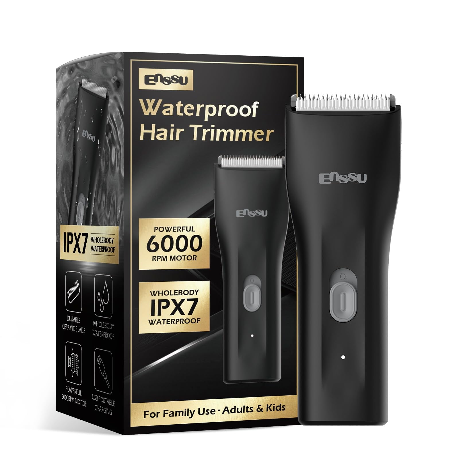 ENSSU Hair Clippers, Ball Trimmer, Waterproof Men Body Hair Trimmer ...