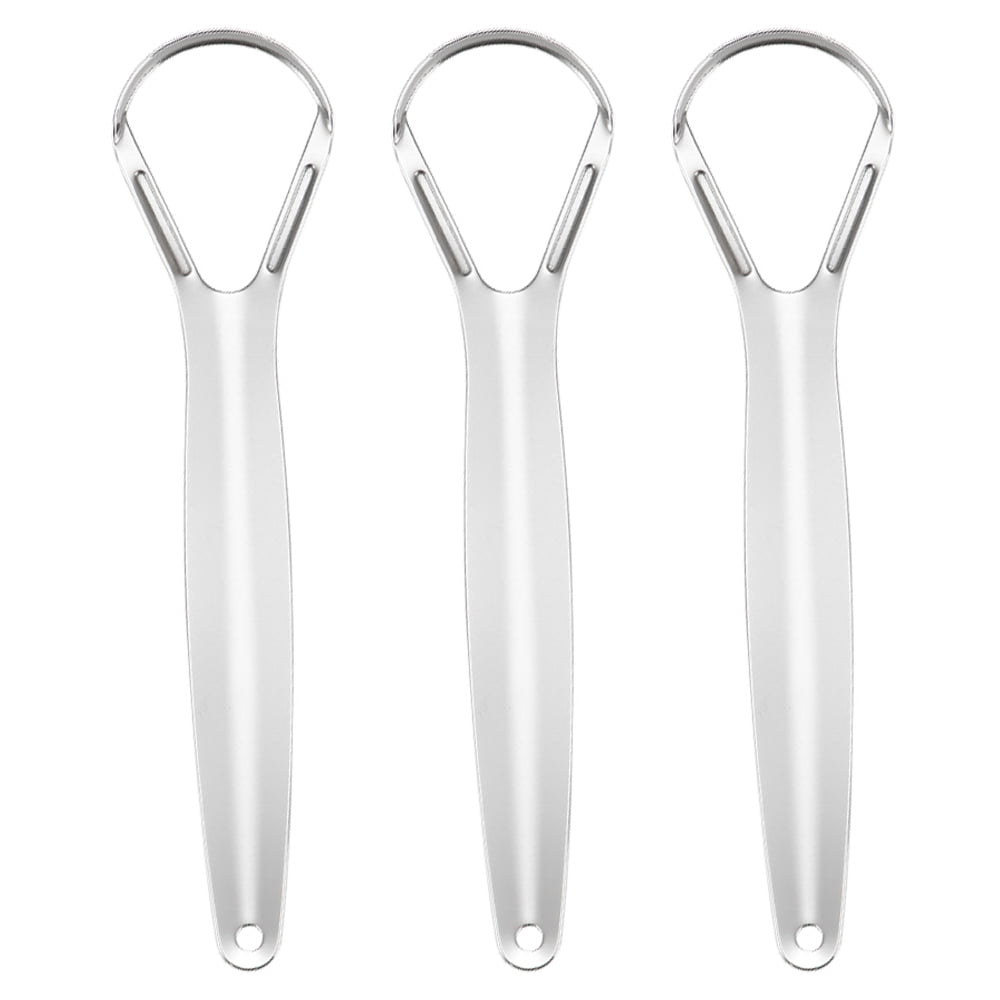 ENTASSER 3-Pack Tongue Scraper, Stainless Steel Tongue Cleaner, Reduce ...