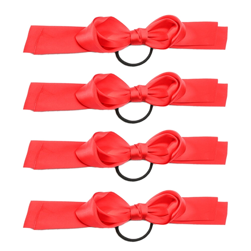 ENTASSER Hair Bows Scrunchies With Ribbon Bow Ponytail Holder French ...