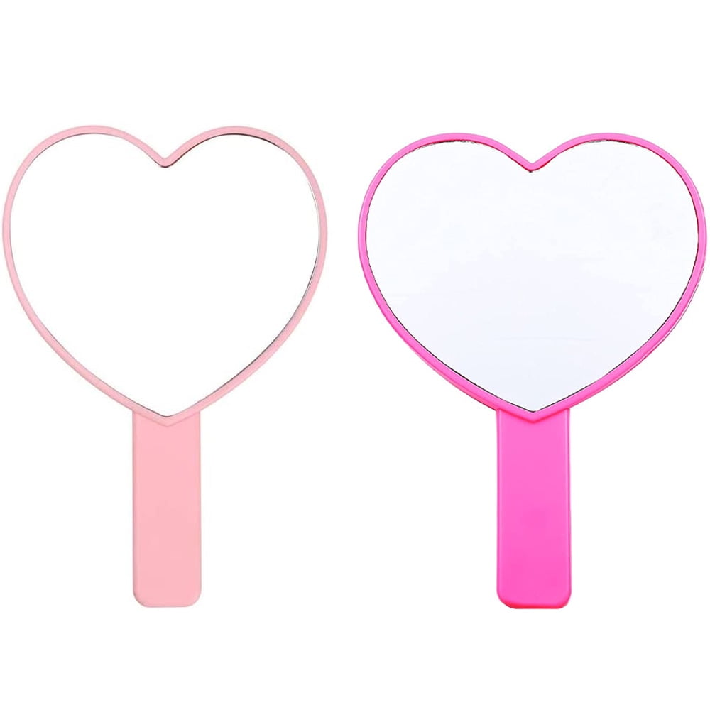 ENTASSER Heart-Shaped Travel Handheld Mirror, Cosmetic Hand Mirror with ...