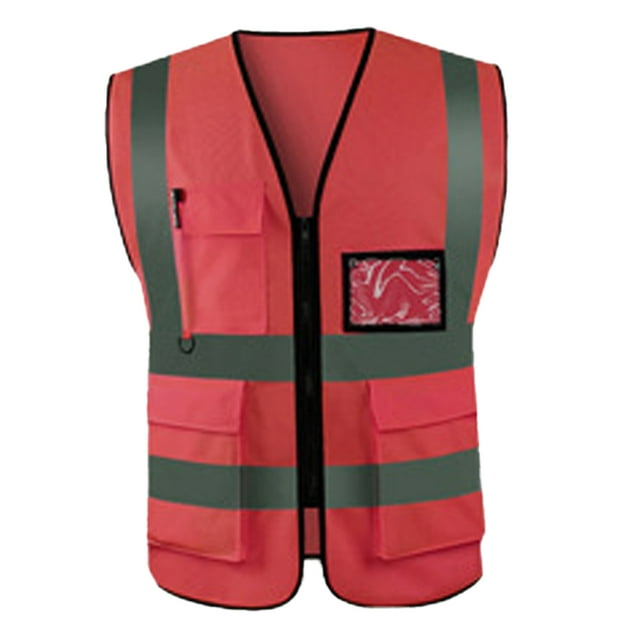 ENTASSER High vis Reflective Safety Vest,, Hi Vis Bright Neon Color with 4 Reflective Strips ...