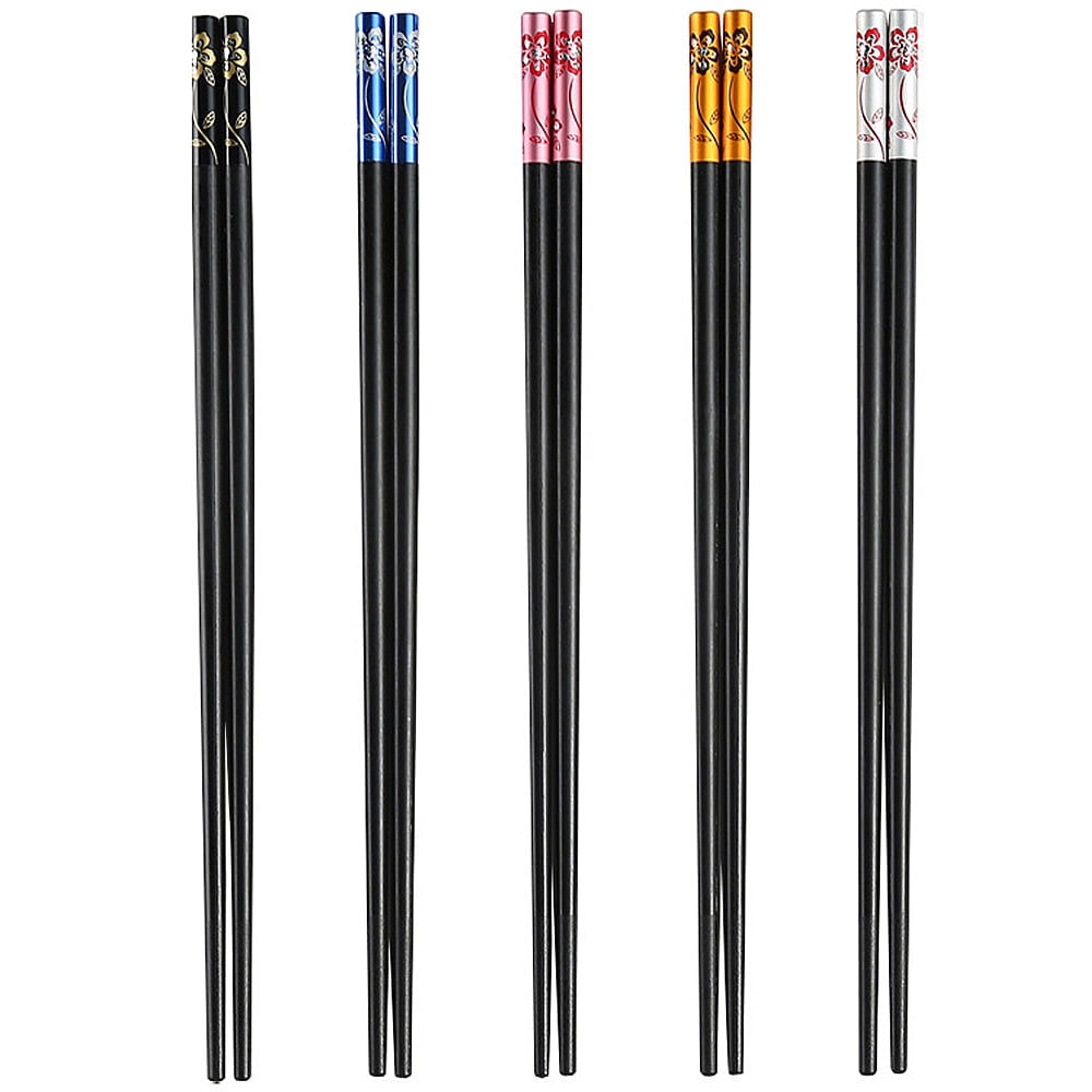 ENTASSER Reusable Chopsticks,Fiberglass Chopsticks Set of 5 Pair ...