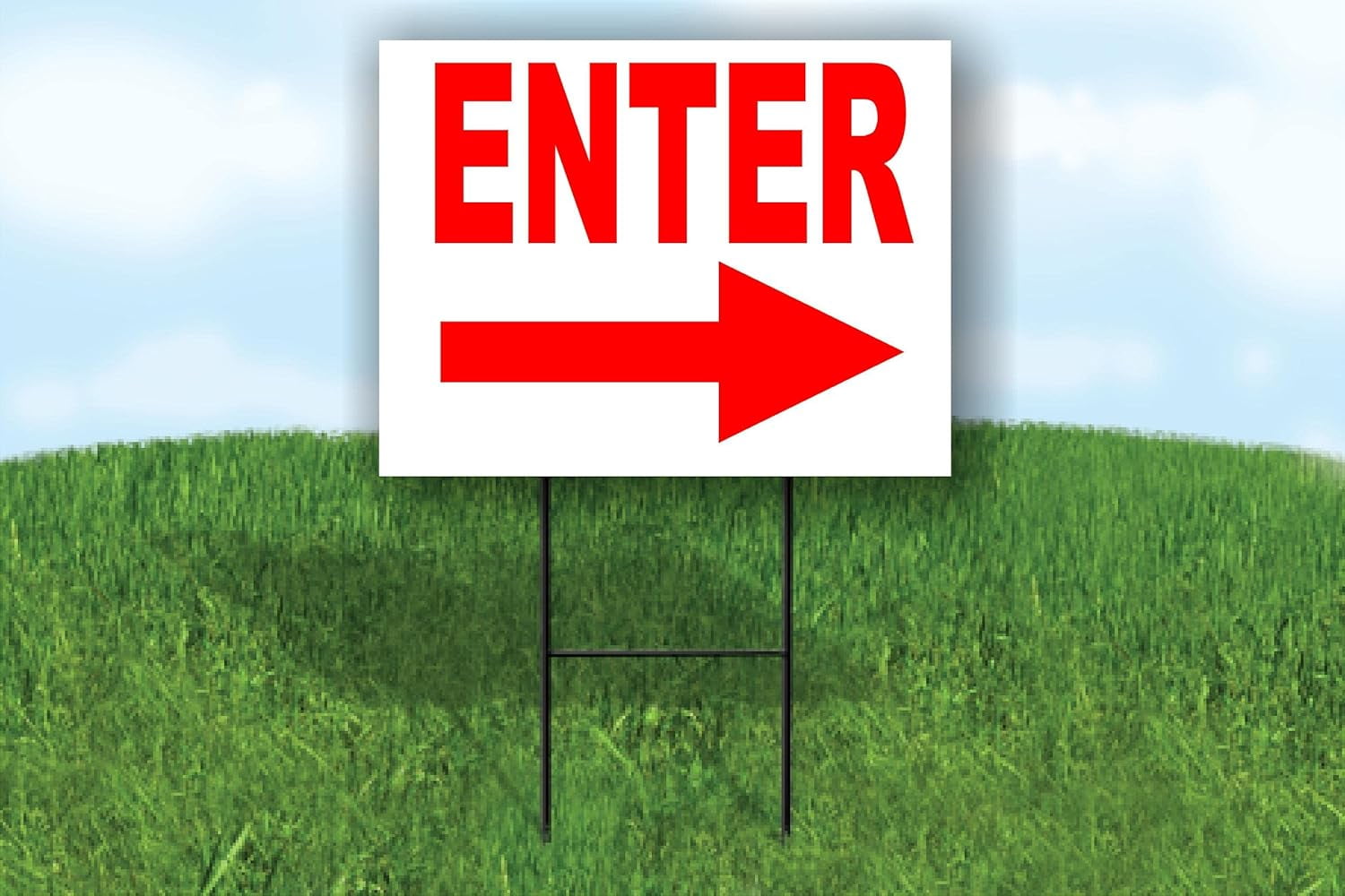 ENTER LEFT ARROW RED - Single Sided Enter Left Directional Yard Sign ...