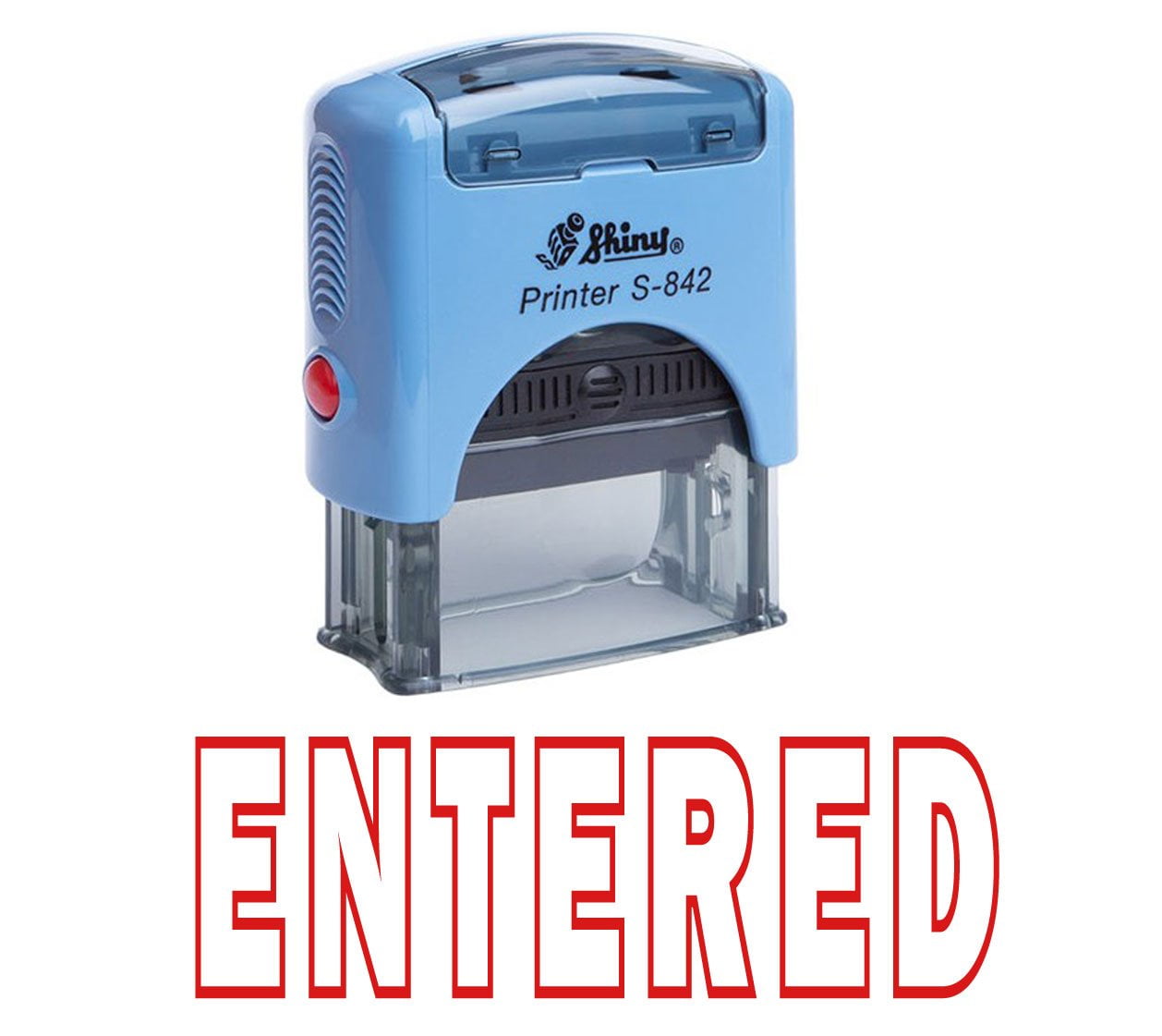 ENTERED Self Inking Rubber Stamp Office Stationary Custom Shiny Stamp ...