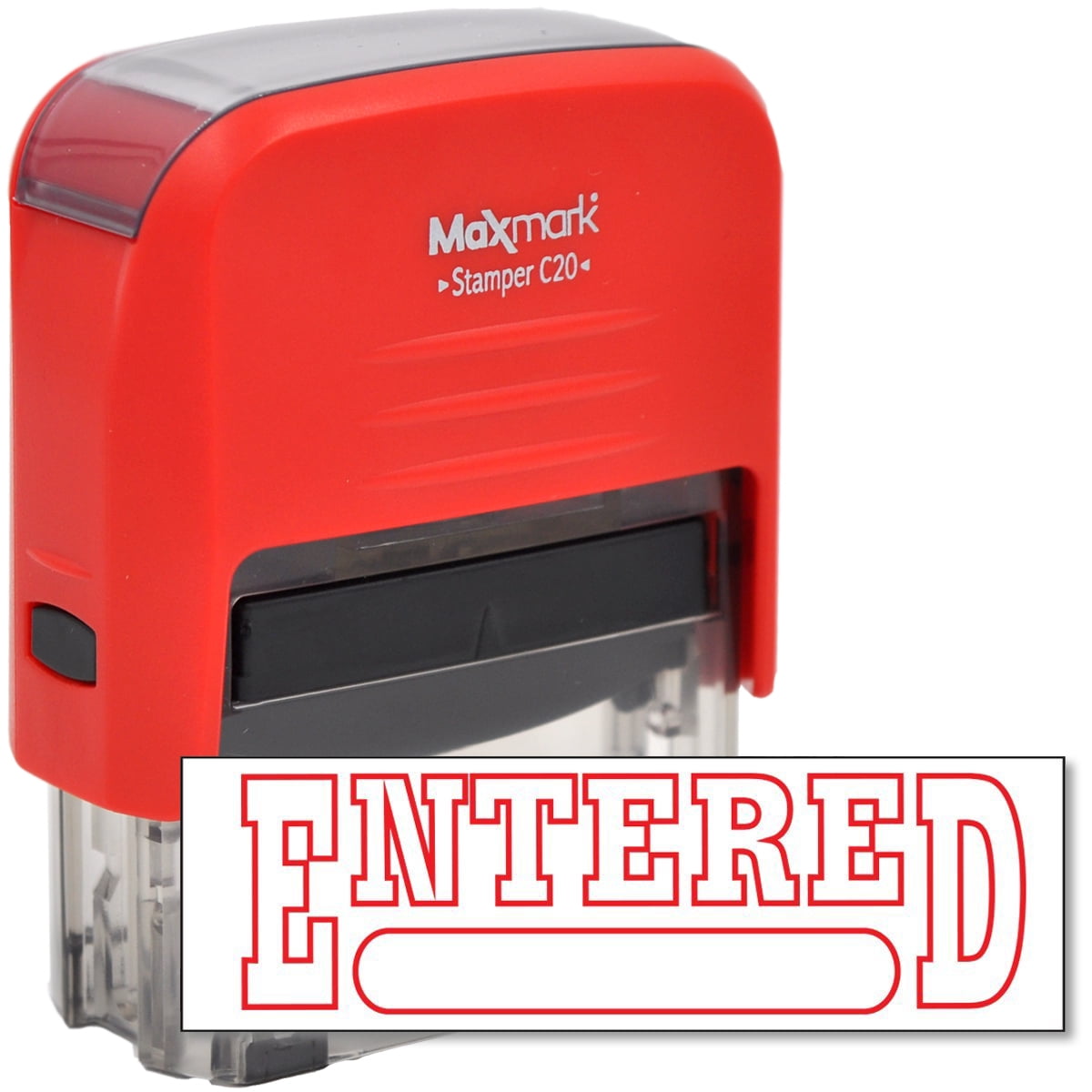 ENTERED Self Inking Rubber Stamp with Red Ink - Walmart.com