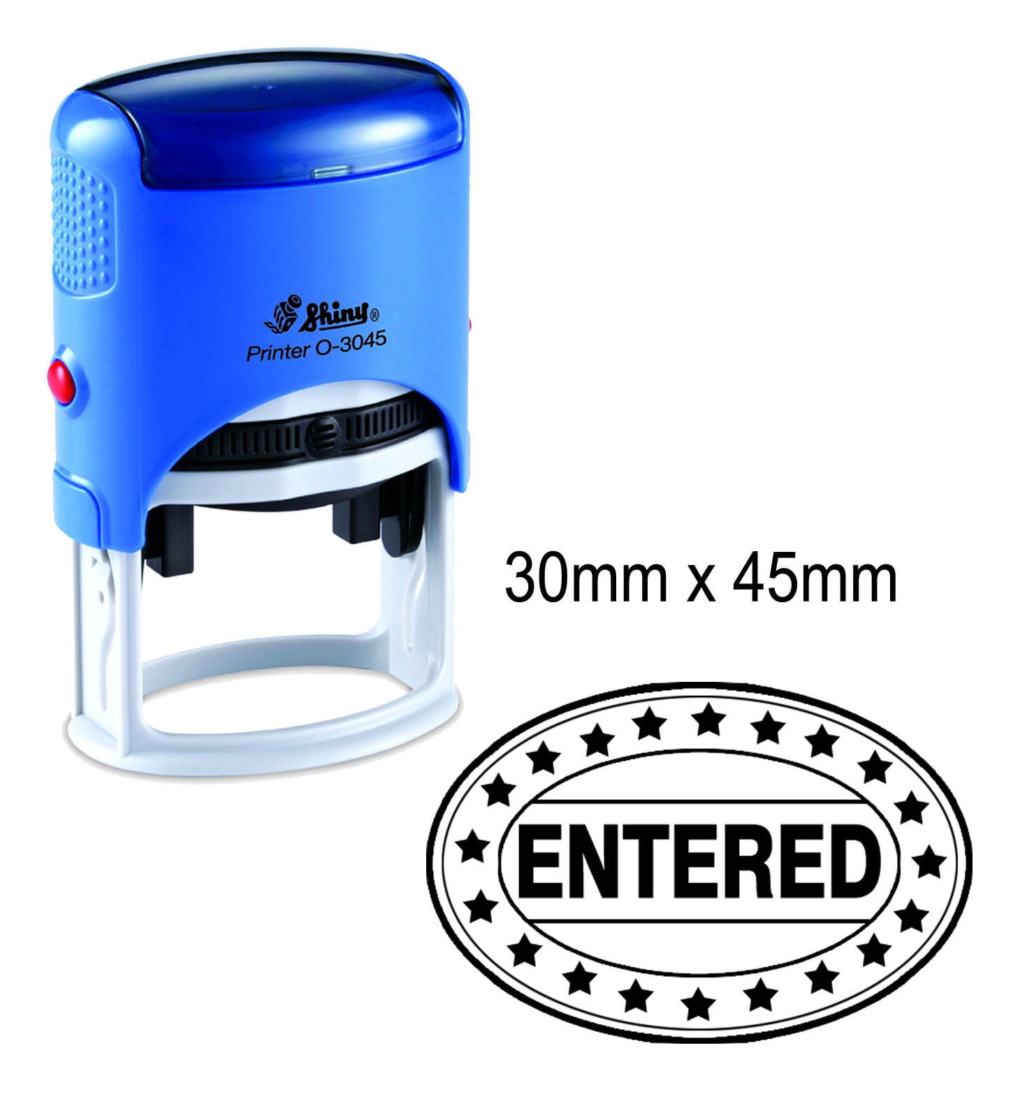 ENTERED Self Inking Shiny Oval Rubber Stamps Office Stationary 30 x ...