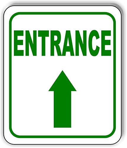 ENTRANCE DIRECTIONAL UPWARD GREEN Aluminum Composite Outdoor Sign 20 ...