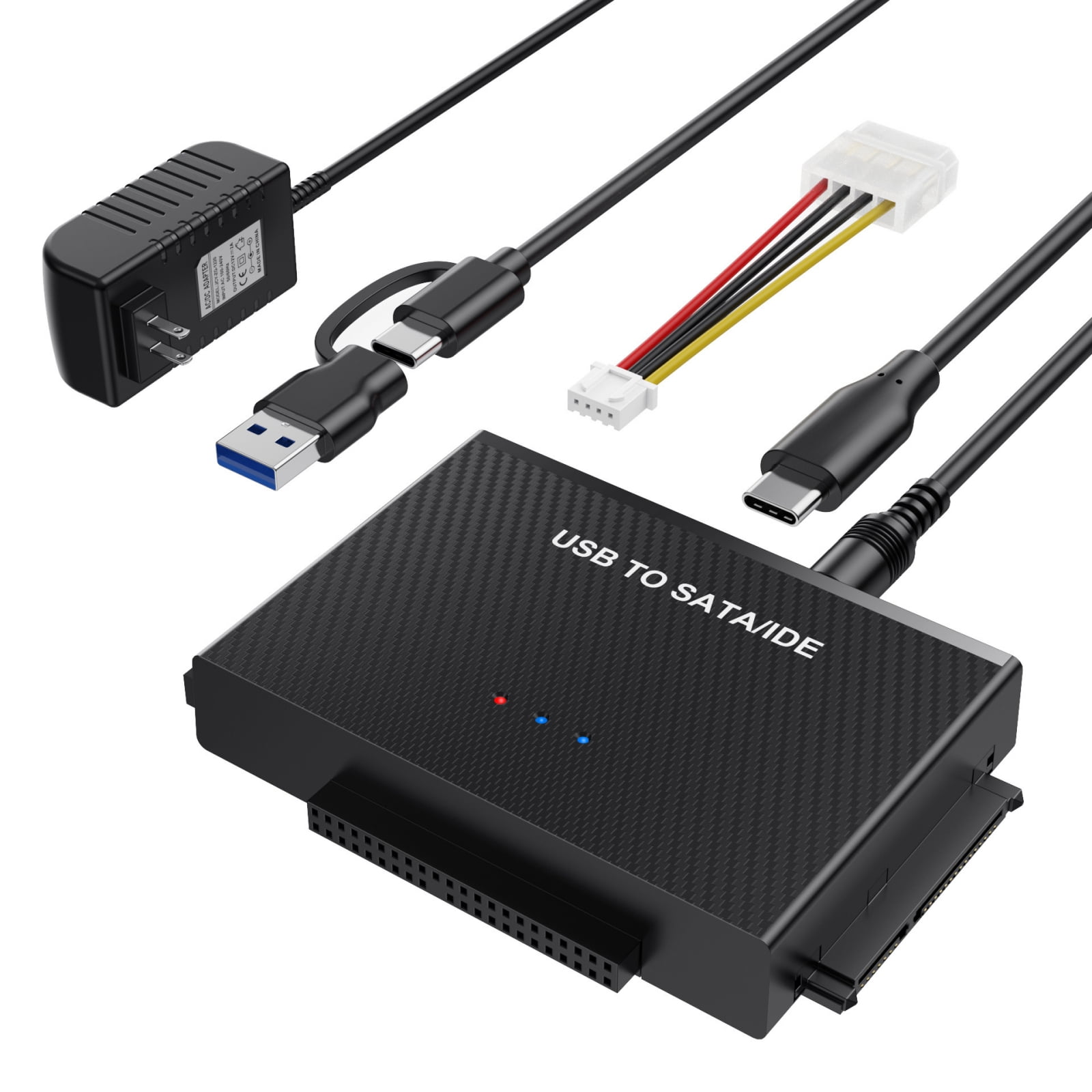 ENTSASMO Black USB C to SATA IDE Adapter External Hard Drive Connector ...