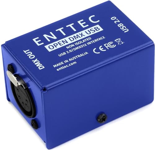 ENTTEC Open DMX USB 512-Ch Non-Isolated DMX Interface and DMX3F5M 3-pin to 5-pin Turnaround ...