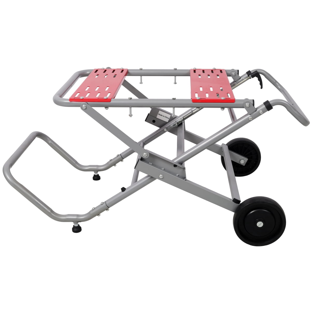 ENTU Gray Steel Rolling Foldable Table Saw Stand 8 Wheels Adjustable ...
