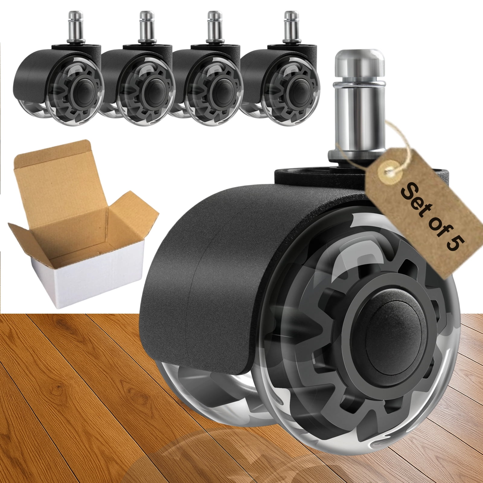 ENYKE 2 Inch Office Chair Wheels Set of 5,11mm Desk Wheels Replacement ...