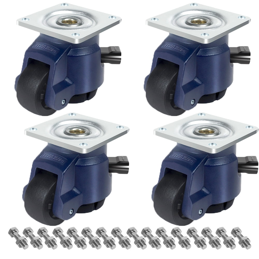 ENYKE Leveling Casters Set of 4 with Upgraded Handle, 60F Plate Mount ...