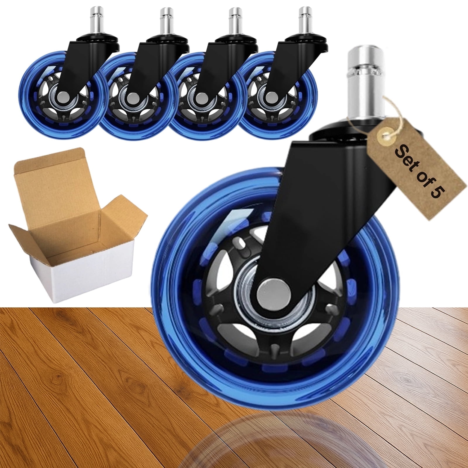 ENYKE 3 Inch Office Chair Wheels Set of 5,11mm Desk Wheels Replacement ...