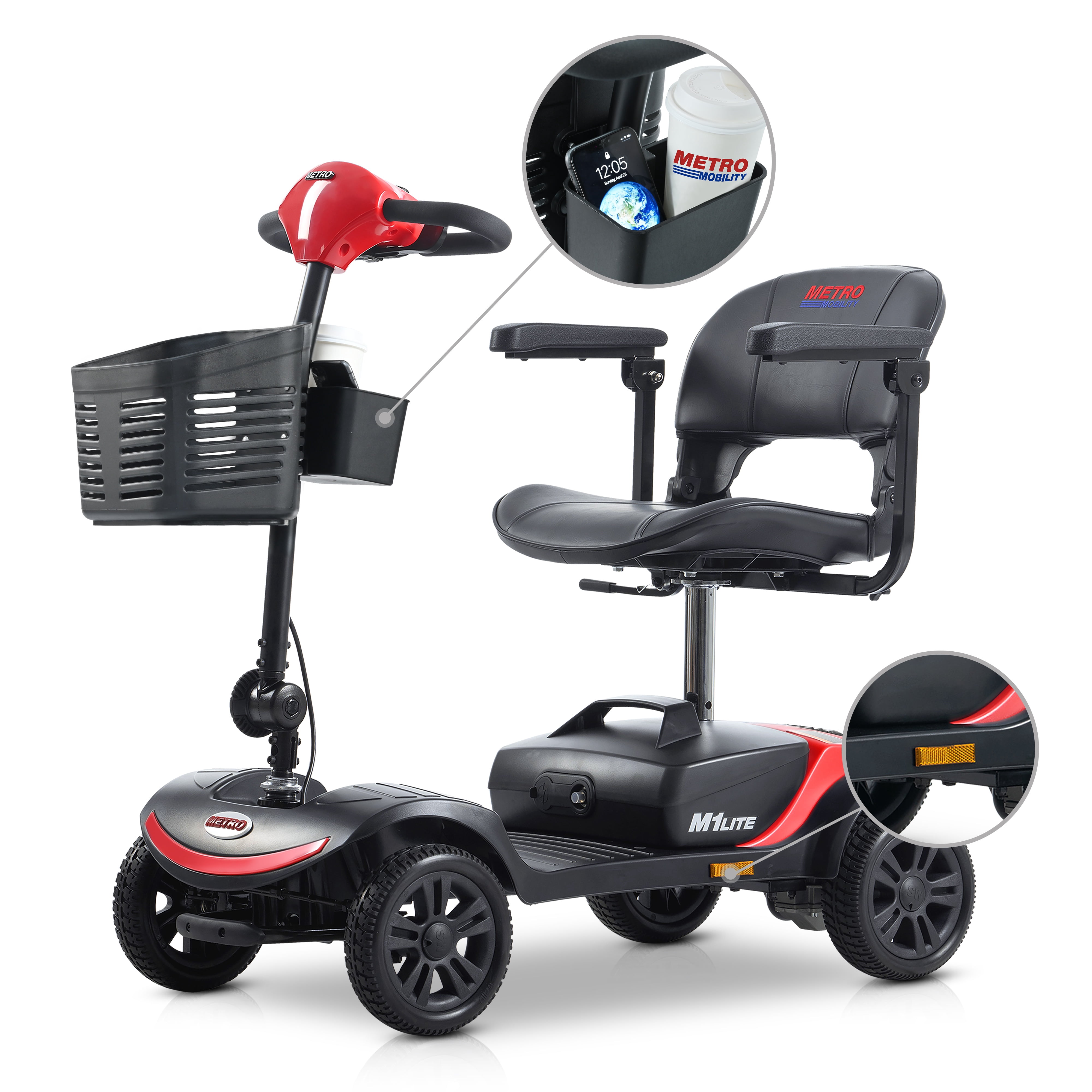 ENYOPRO Foldable Mobility Scooter for Seniors, 4 Wheel Electric Scooter ...