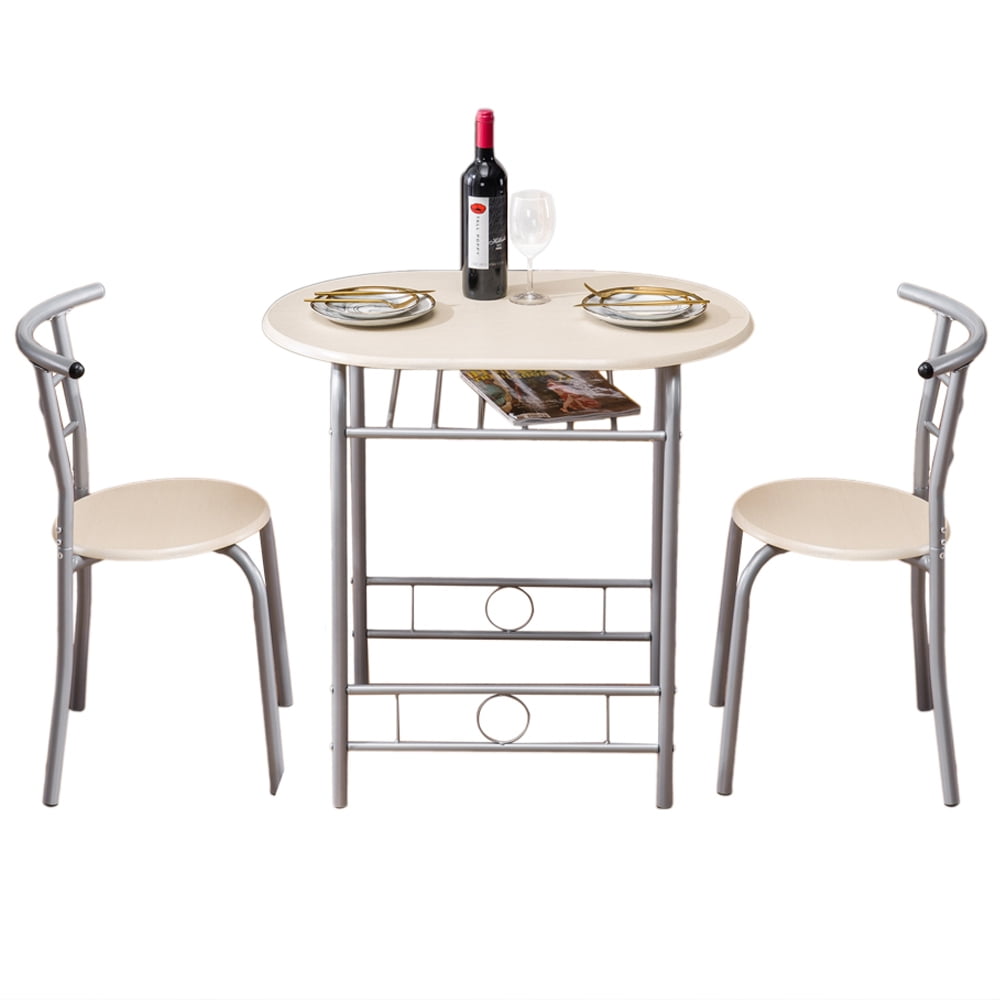 ENYOPRO Bistro Set for Small Kitchen, 3-piece Metal Compact Size Table ...