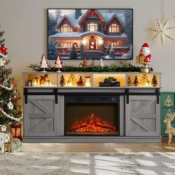 ENYOPRO Fireplace TV Stand with LED Light for 65 Inch TV, TV Console ...