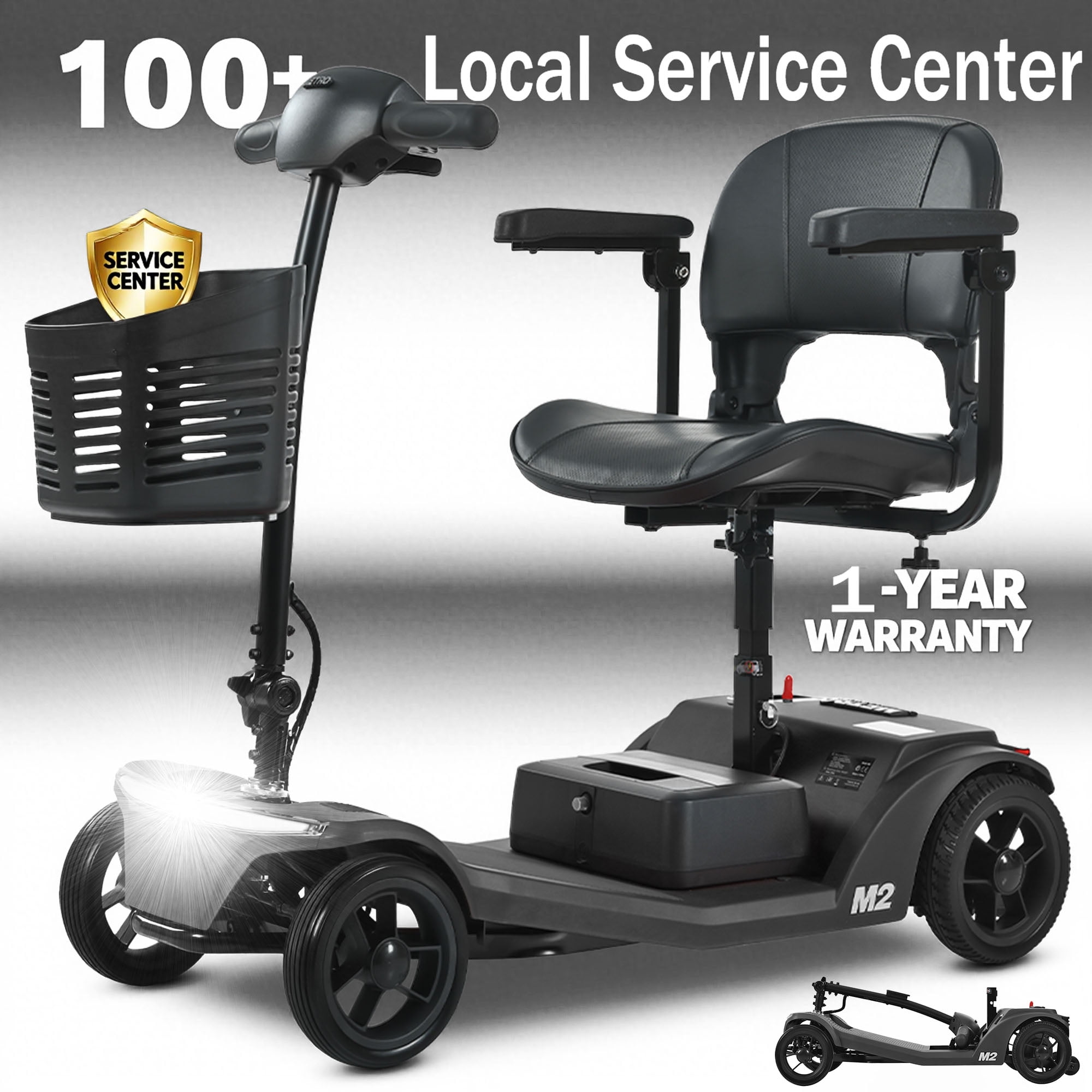 ENYOPRO Mobility Scooters for Seniors, Foldable All-Terrain 4 Wheel ...